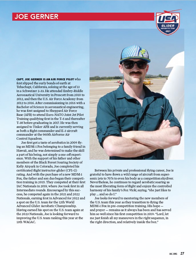 Aerobatic Glider Team Bios | International Aerobatic Club